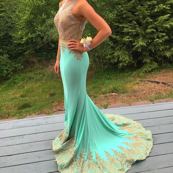 Dresses | Elegant Aqua Prom Dress | Poshmark